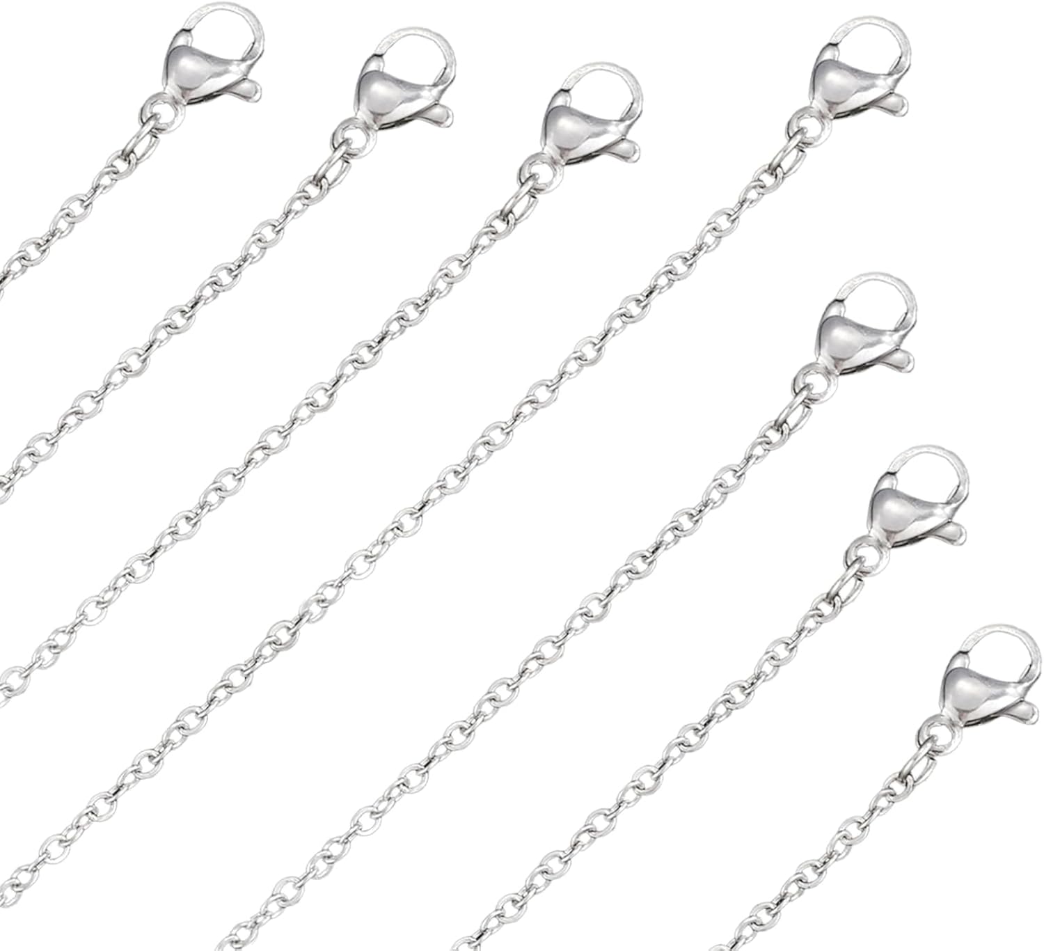 Amazon.com: 20-Pack 1.5mm Stainless Steel Silver Cable Chains with ...
