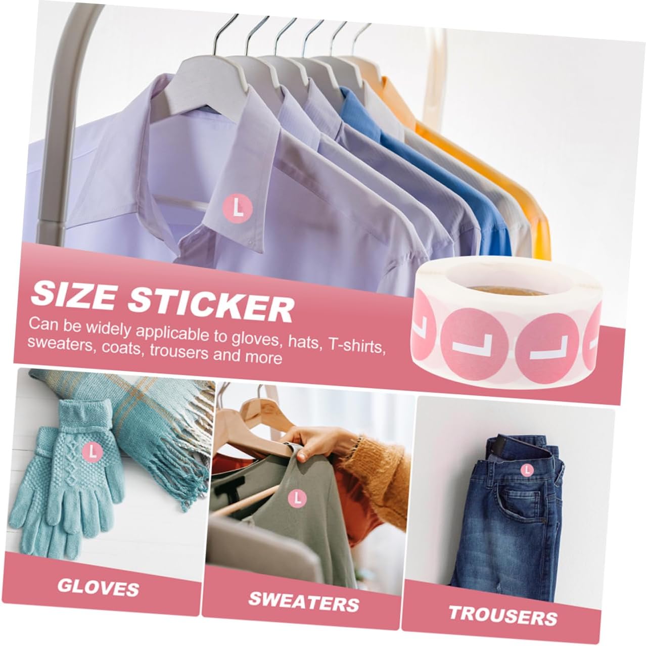 Ciieeo 24 Rolls Clothing Size Stickers Clothing Labels Stickers for ...