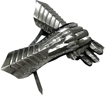 Amazon.com: Medieval Knight Gauntlet Silver Finish Steel Armor Gloves ...