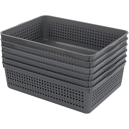 Amazon.com: Fiaze White Plastic Storage Trays Basket Organization for ...