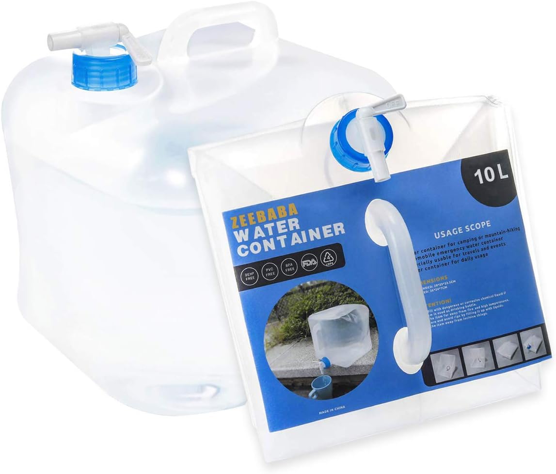 Amazon.com: ZEEBABA BPA Free Collapsible Water Container,Camping Water ...