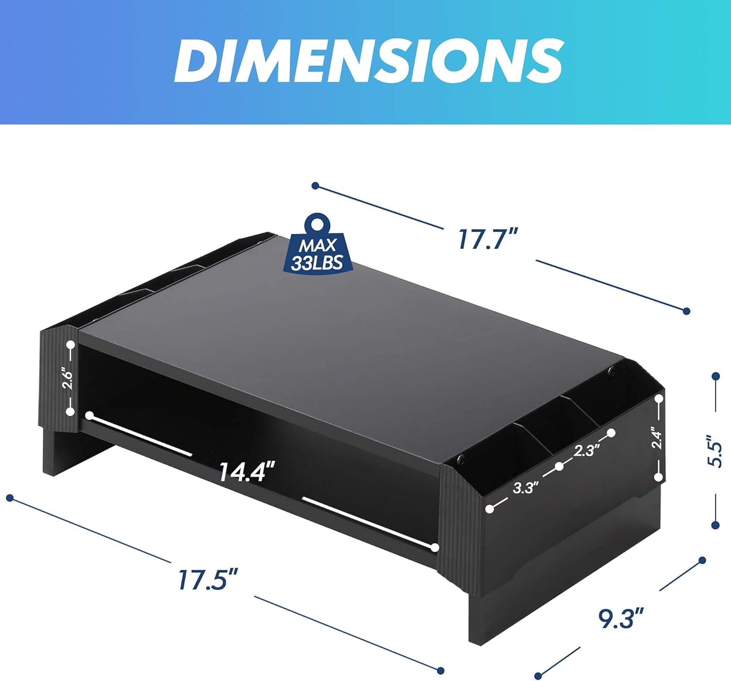 FITUEYES Monitor Stand 2 Tier with Storage Monitor Riser L45xW23 ...