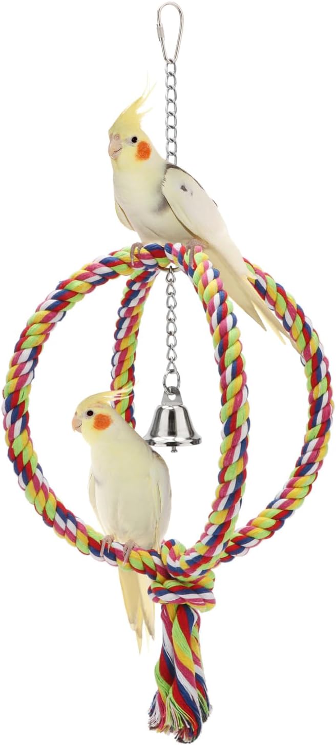 Amazon.com : Bird Rope Swing Colorful Perch Climbing Toy for Parrots ...