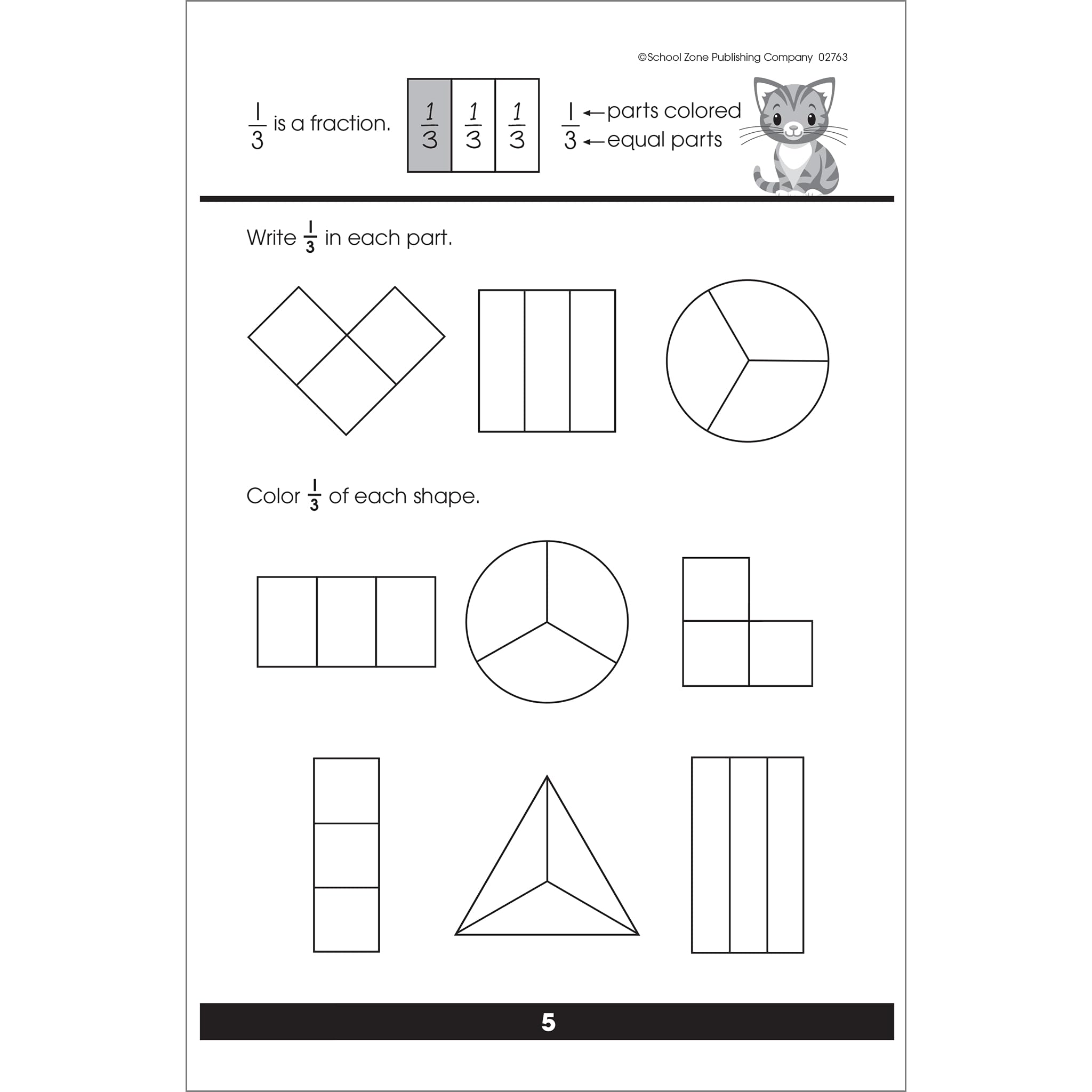 Snapklik.com : School Zone Make Fractions Workbook: 48 Pages, 1st Grade, 2nd Grade, Activity Pad ...