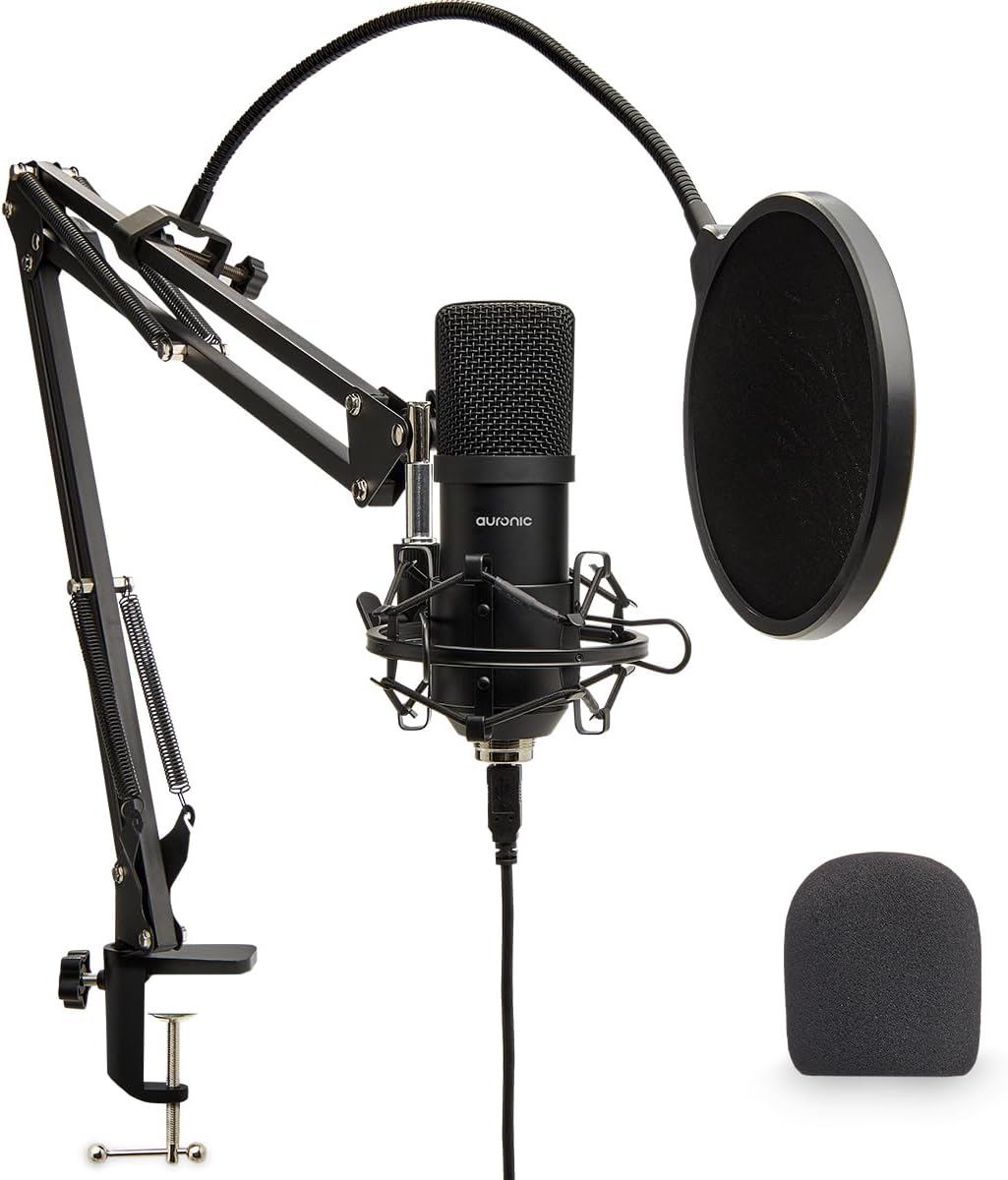 Auronic USB Mikrofon PC - Gaming Mikrofon mit Arm - Gaming Microphone PC - Podcast Mikrofon - PC ...