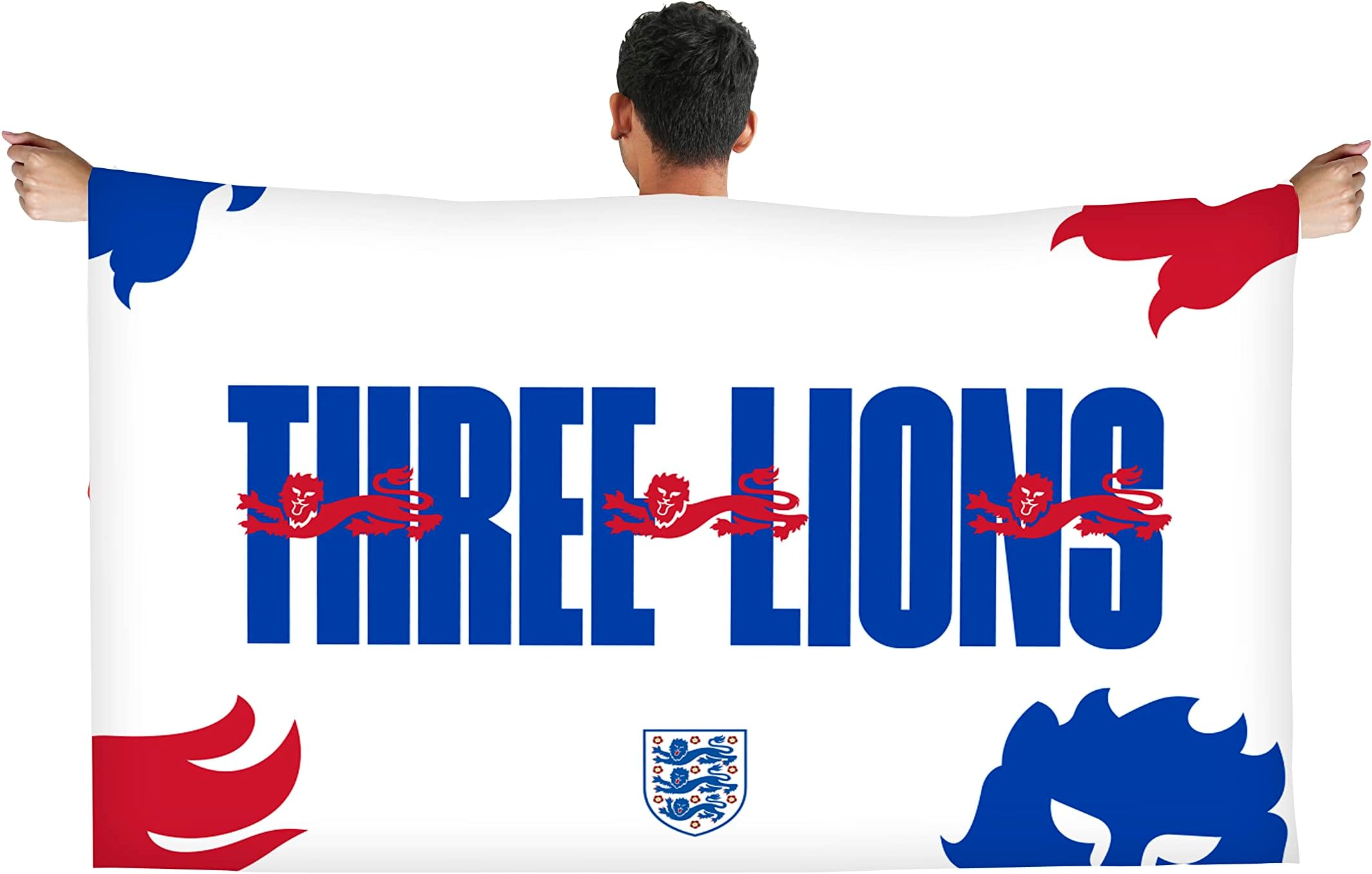 Hy-Pro Officially Licensed England FA 5' x 3' Three Lions Cape Flag ...