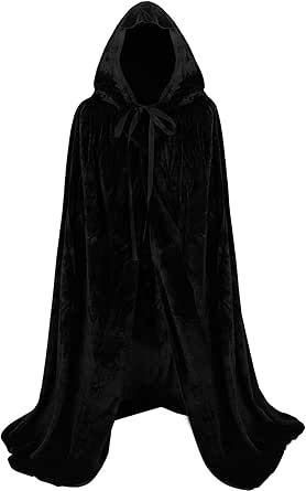 Amazon.com: Proumhang Hooded Velvet Cloak for Kids Maxi Cape Wizard ...