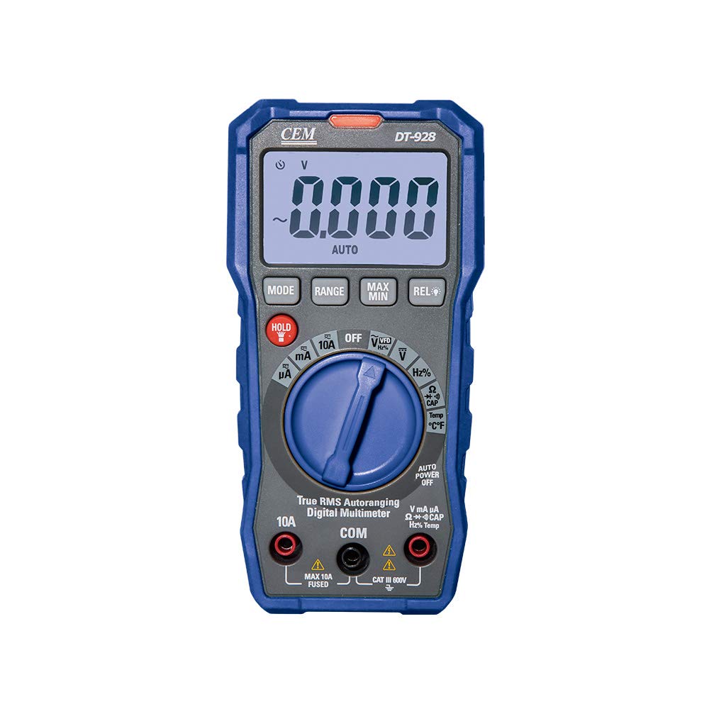 CEM DT-928 4000 Counts Compact Digital Multimeter with Flashlight, Auto ...