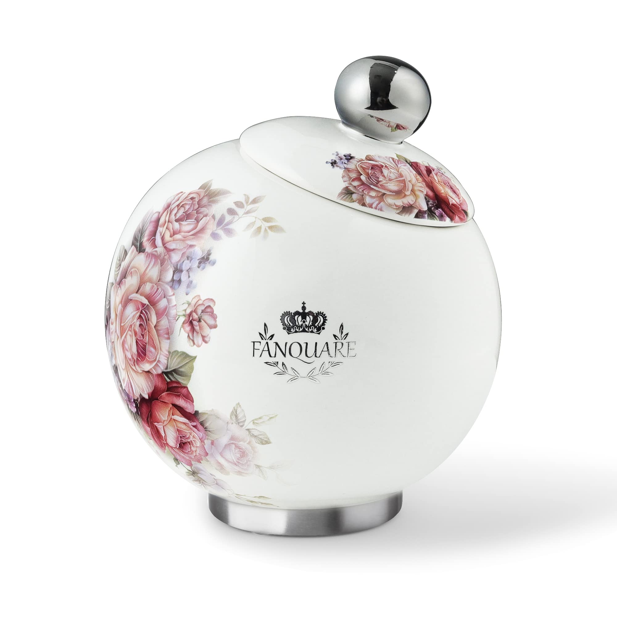 fanquare 14cm Round Storage Jar with Lid, Decorative Ceramic Jar ...