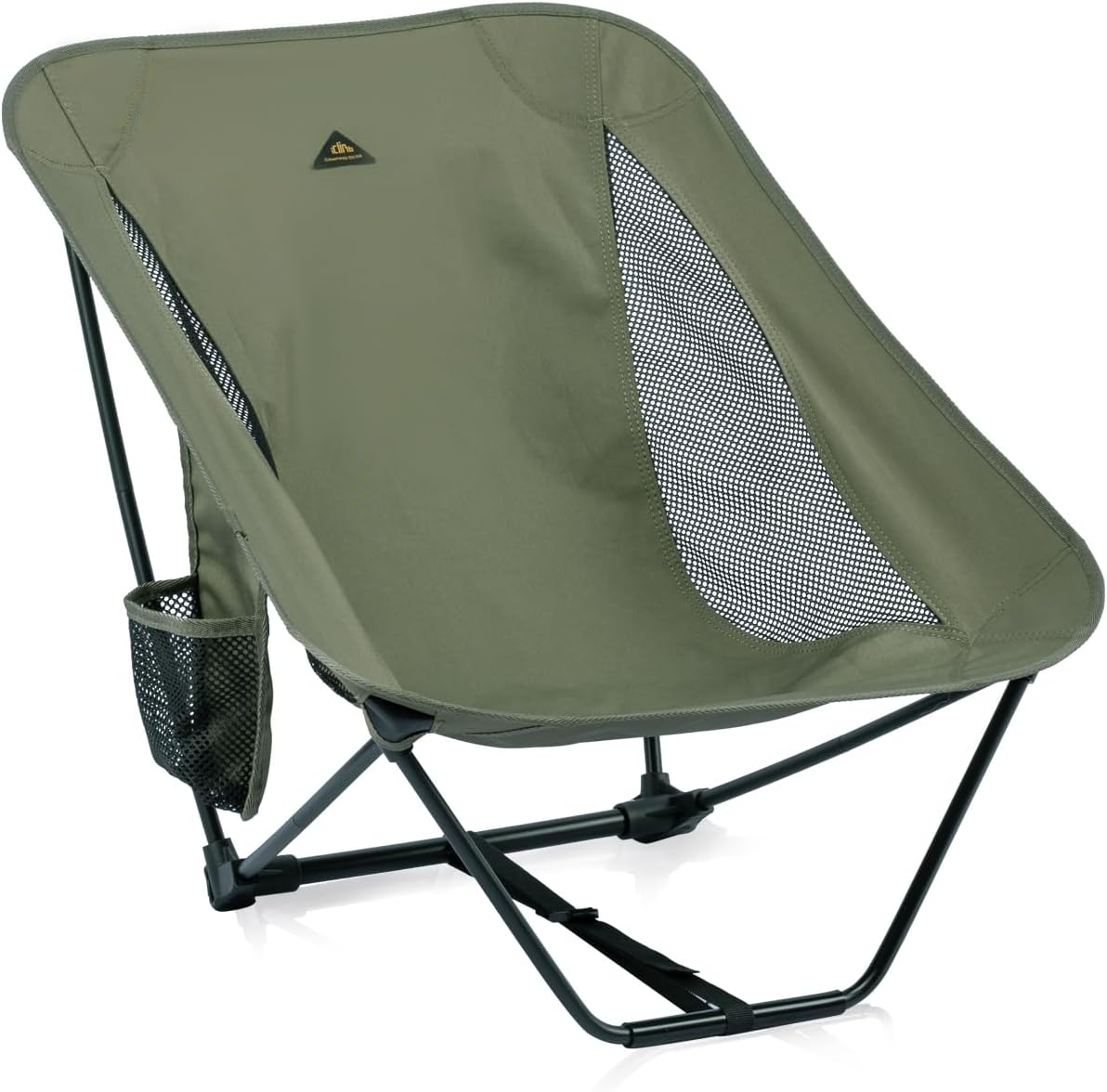 iClimb Low Ultralight Compact Camping Folding Chair with Side Pocket ...