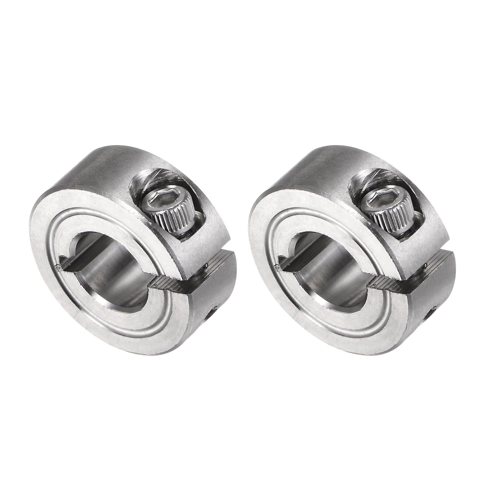 uxcell 2pcs Single Split Clamp-On Shaft Collar 3/8" Bore One-Piece ...