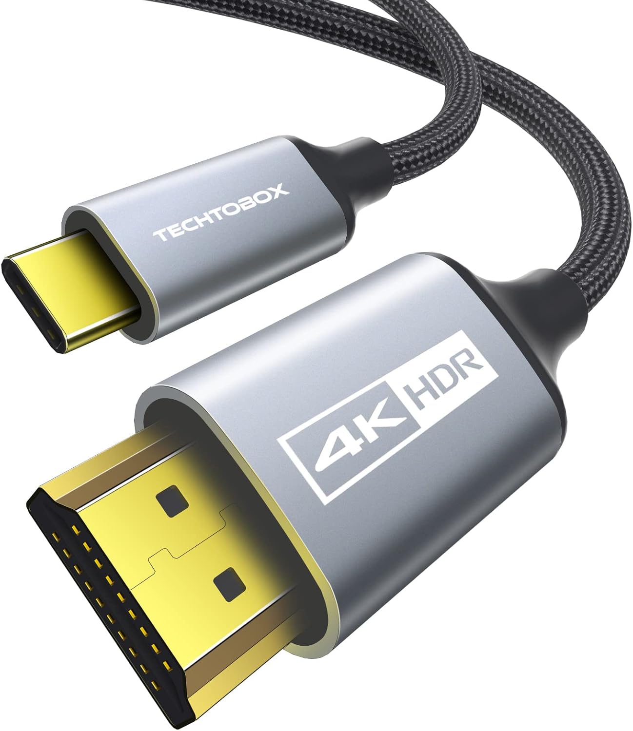 TECHTOBOX Cable USB C a HDMI de 3 pies [4K a 60 Hz, interfaz chapada en ...
