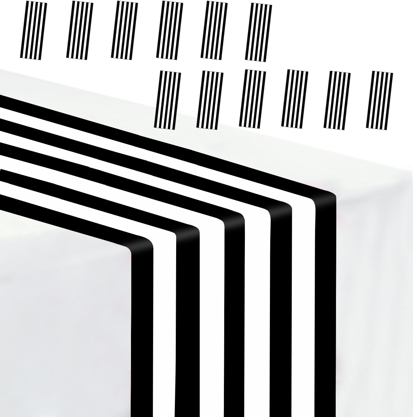 Amazon.com: MUNILAIL 12 Pcs Stripe Table Runner Plastic 14 x 108 Black ...