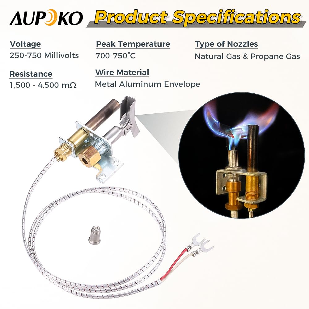 Snapklik.com : Aupoko Pilot Burner And Thermopile Assembly, 36 Inch ...