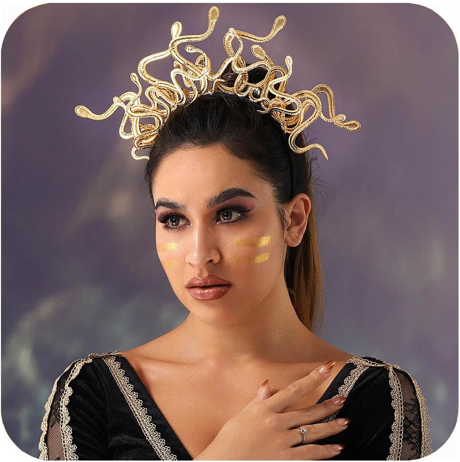 Amazon.com: BARTOSI Medusa Snake Headband Gold Snake Headband Halloween ...