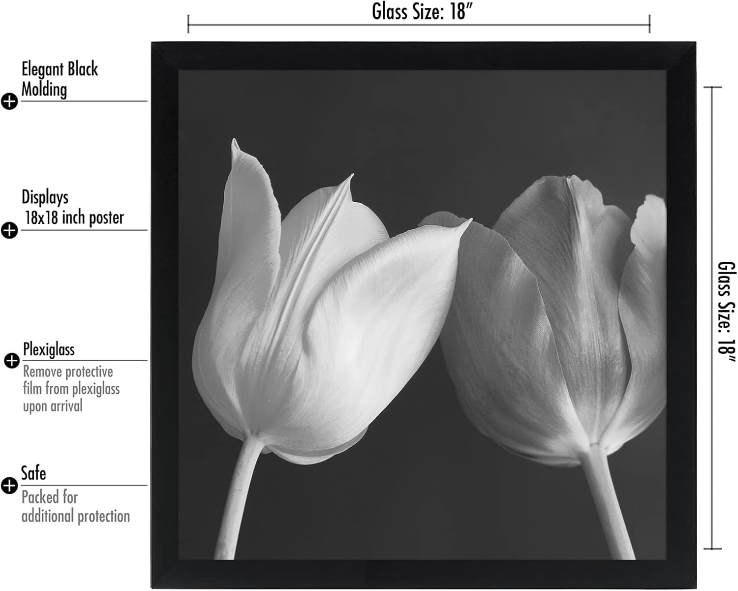 Americanflat 21×34 Picture Frame in Black – Photo Frame with Engineered ...