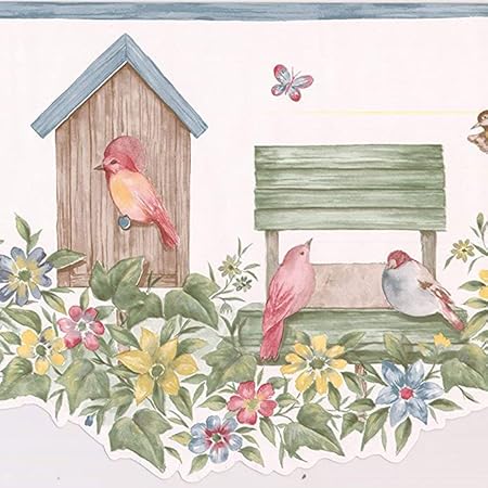 Home Trends Prepasted Birdhouse Wall Border - Wallpaper Borders ...