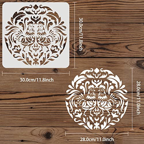 FINGERINSPIRE Ethnic Rooster Stencil 30x30cm Reusable Rooster Totem ...