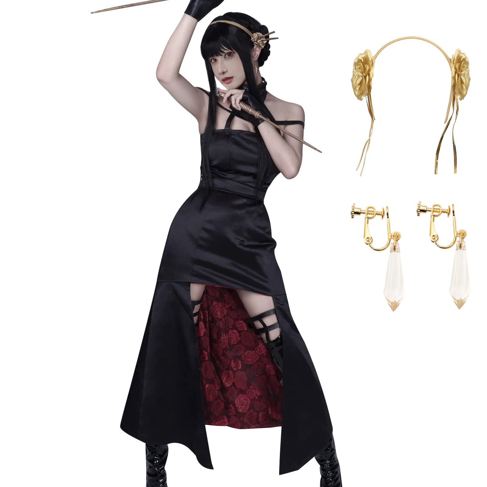 Buy Yor Forger Cosplay Costume Red Sweater Anya Cosplay Costume Anime ...