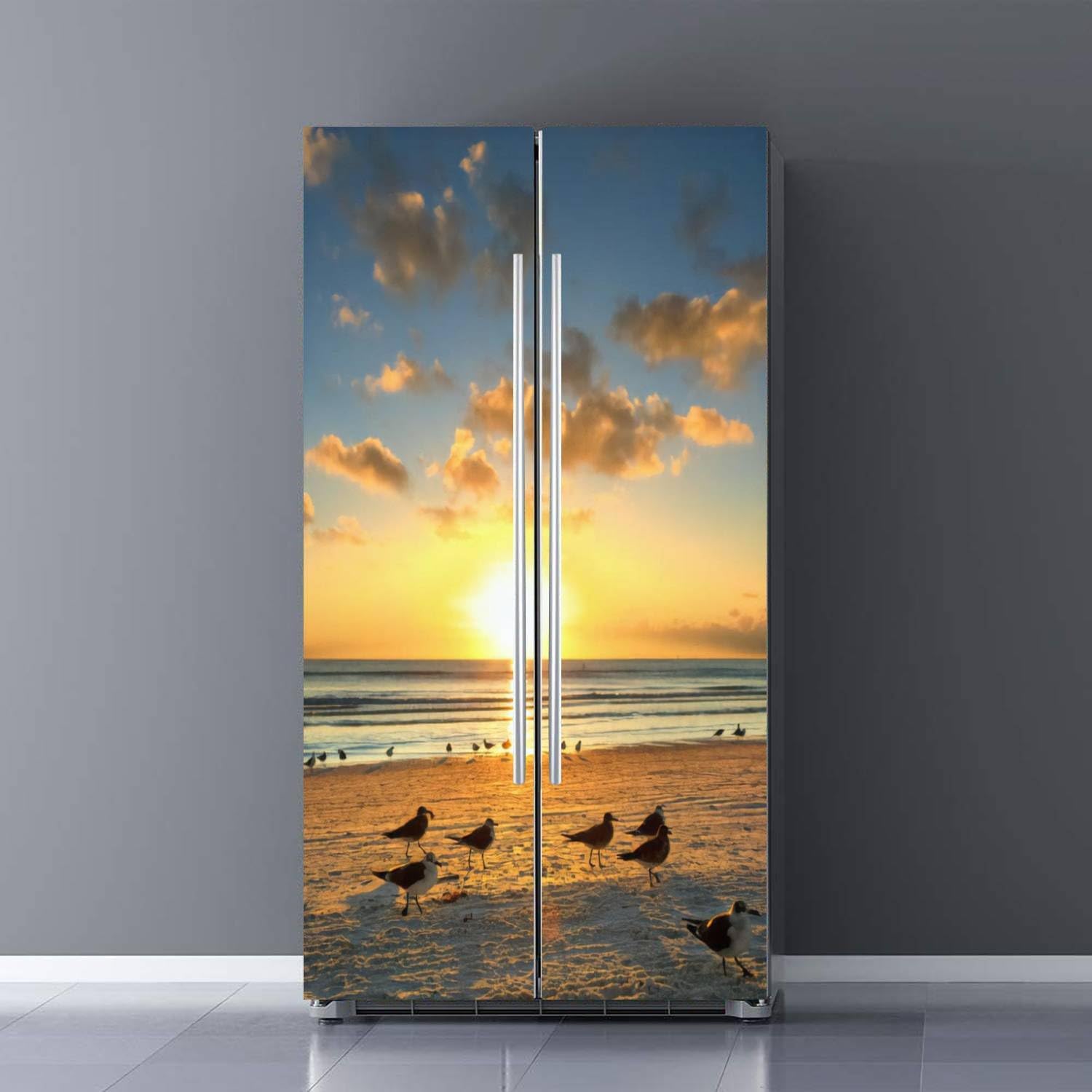 Amazon.com: Self Adhesive Vinyl Refrigerator Wrap Set Large Seagulls ...
