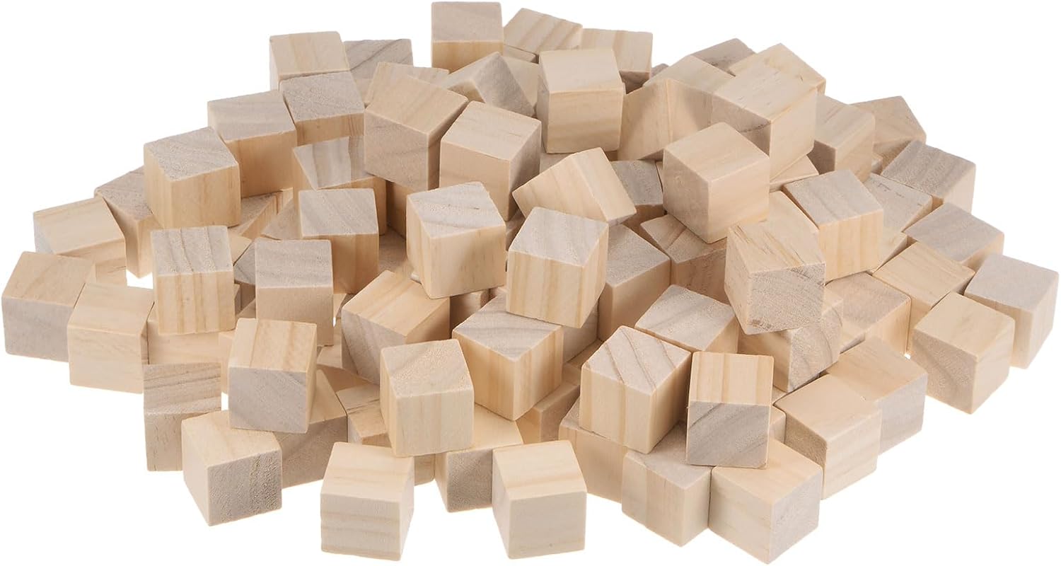 Amazon.com: uxcell Wood Blocks for Crafts, 150pcs 3/4 Inch Unfinished ...