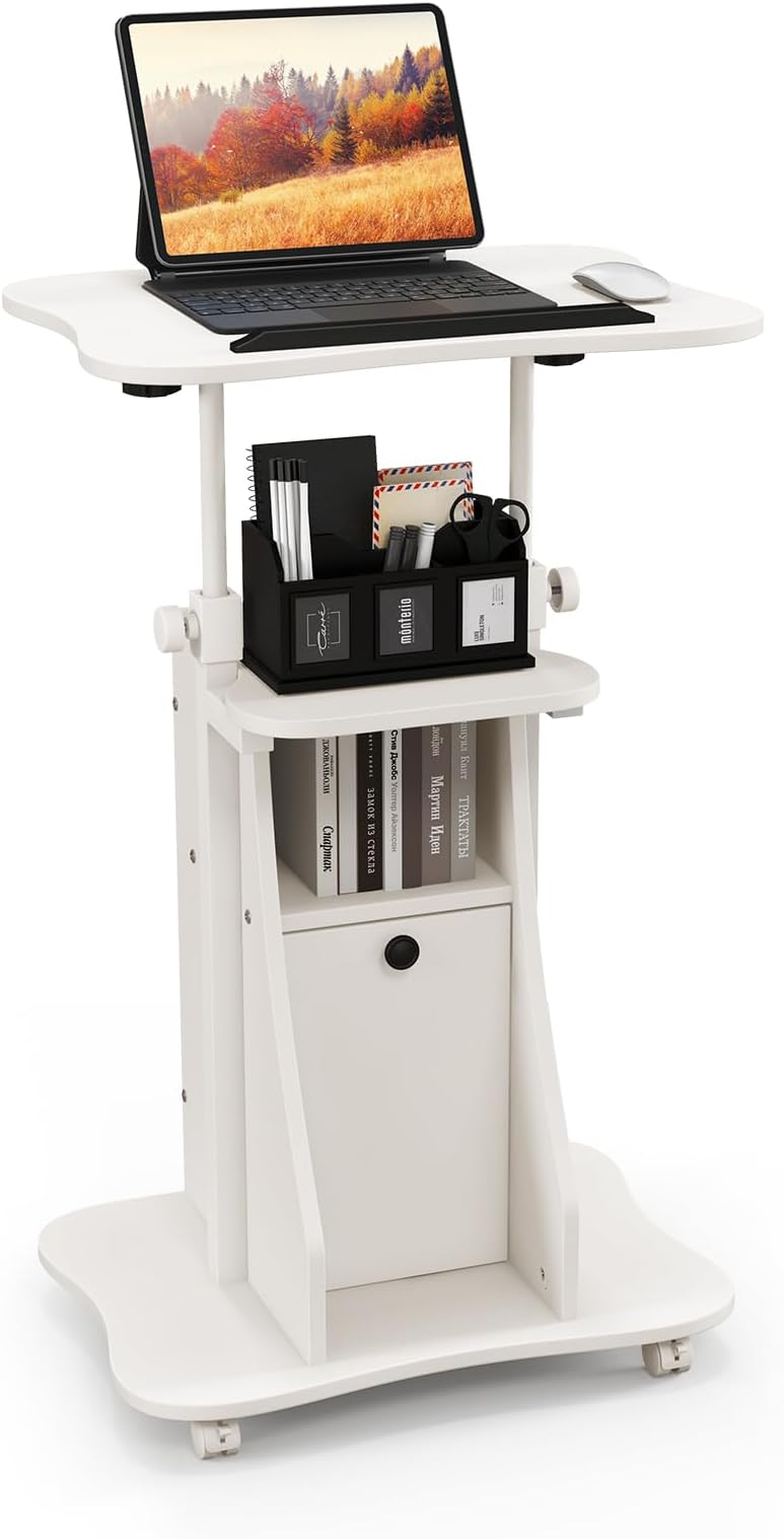 Amazon.com : Podium Stand,Portable Lectern with 7 Adjustable Height ...
