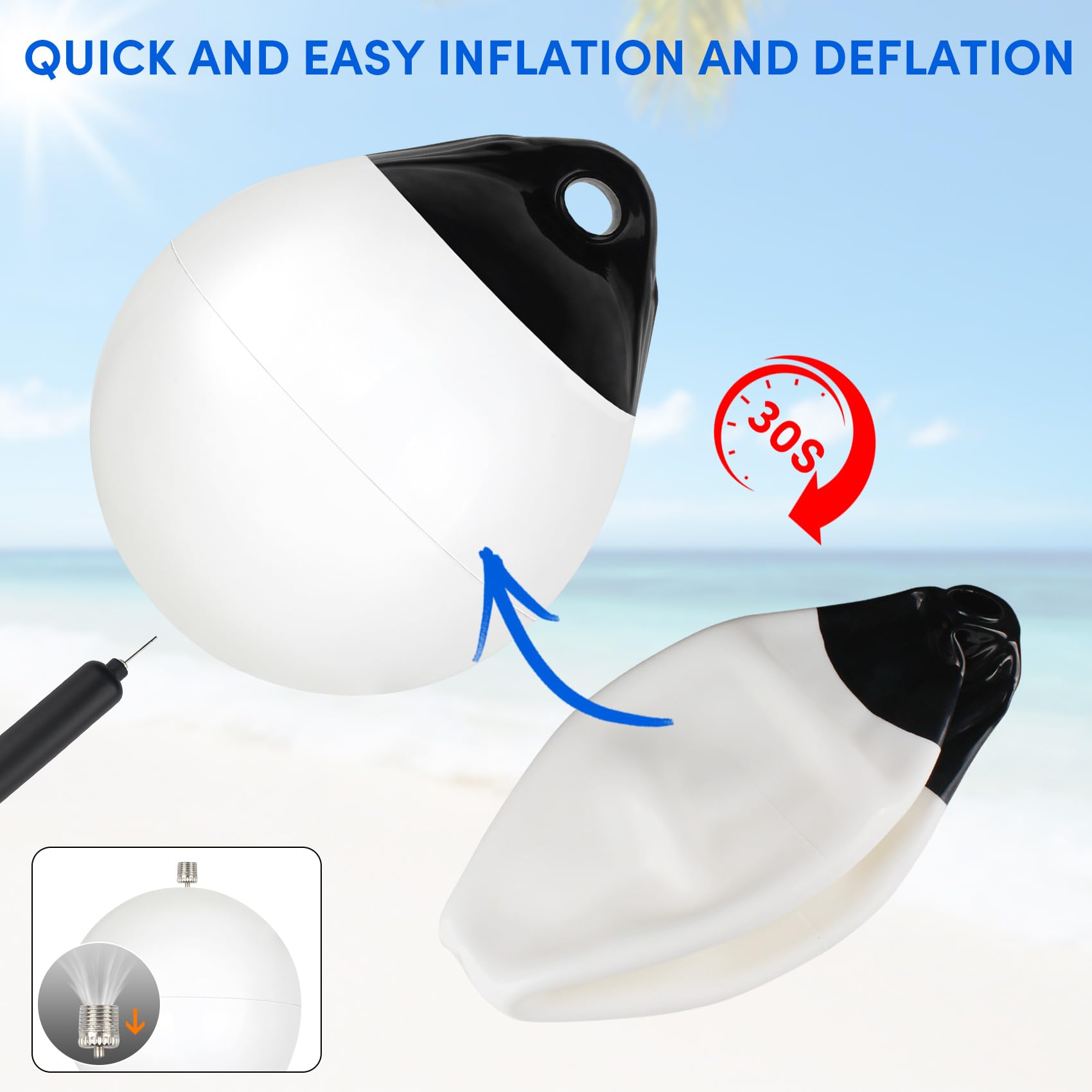 Snapklik.com : VEITHI 2 Pack 15 X 18 In White Mooring Buoy Boat Buoy ...