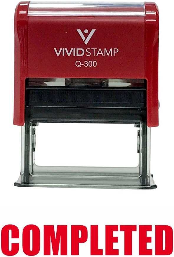 Amazon.com : Basic Completed Self Inking Rubber Stamp (Red Ink) Large ...