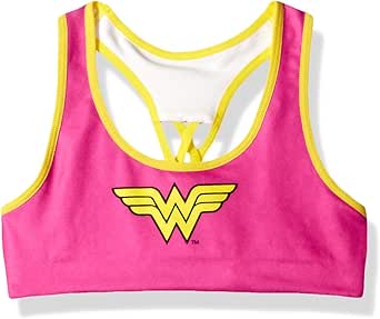 DC Comics Big Girl's Licensed Girl Bra Bra, Wonder Woman Sports Bra, S ...