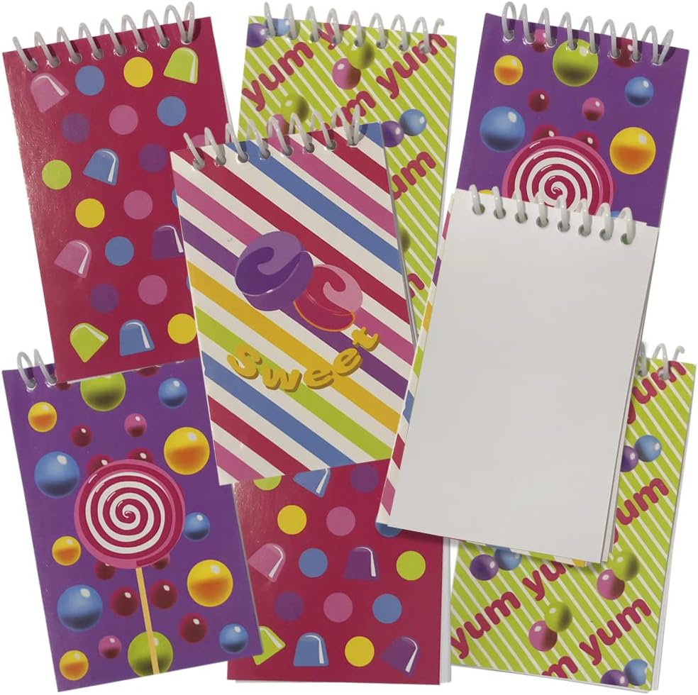 Buy ArtCreativity Mini Candy Notebooks, Set of 8, Fun Theme Spiral ...