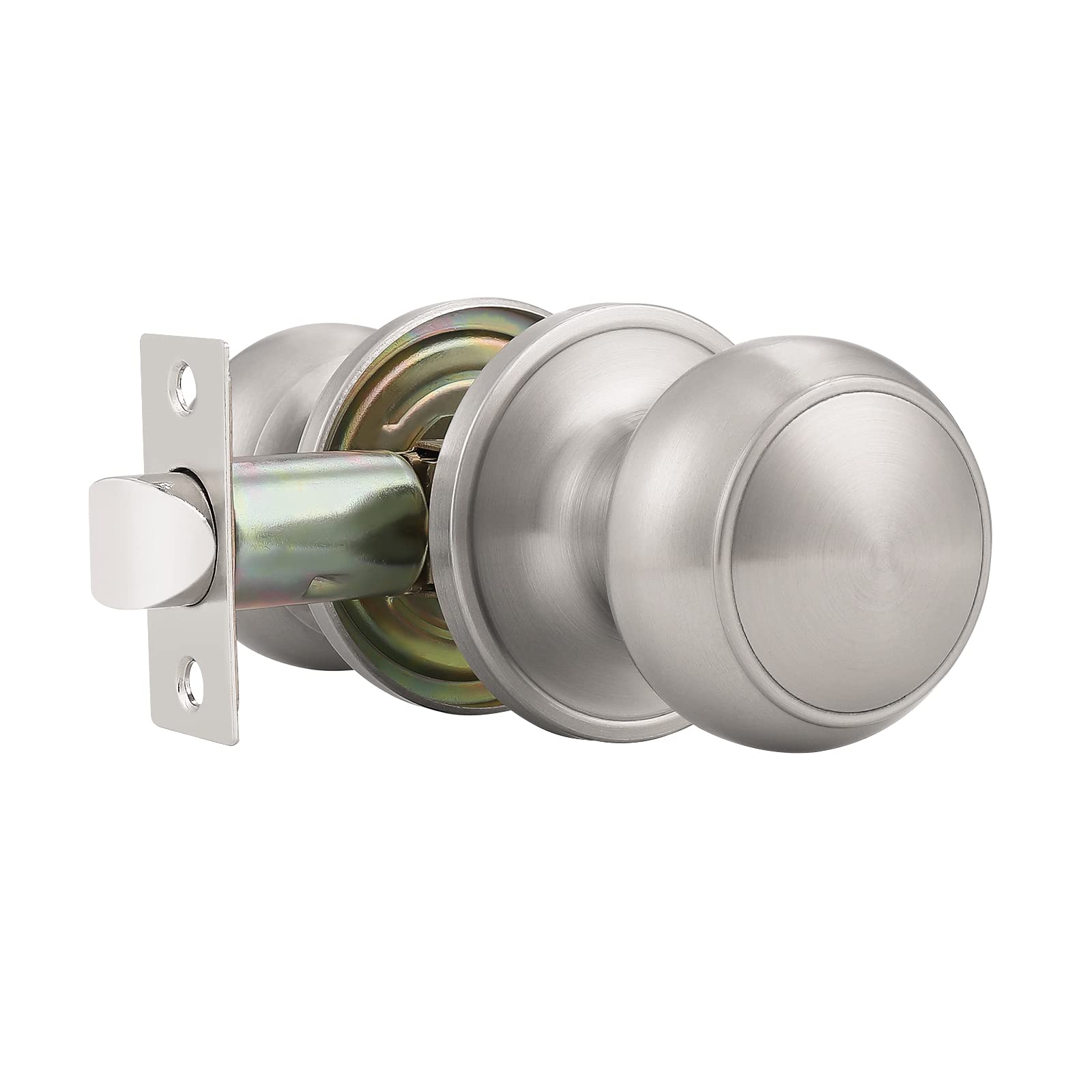 Probrico 2 Pack Round Passage Door Knob (Non-Locking Knobs), Keyless ...