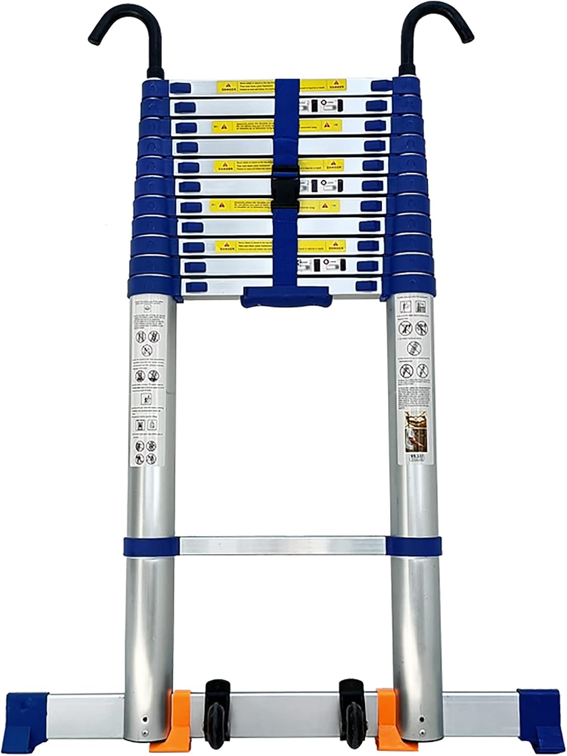 Amazon.com: Home Extension Ladder Aluminium Telescoping Ladder with ...