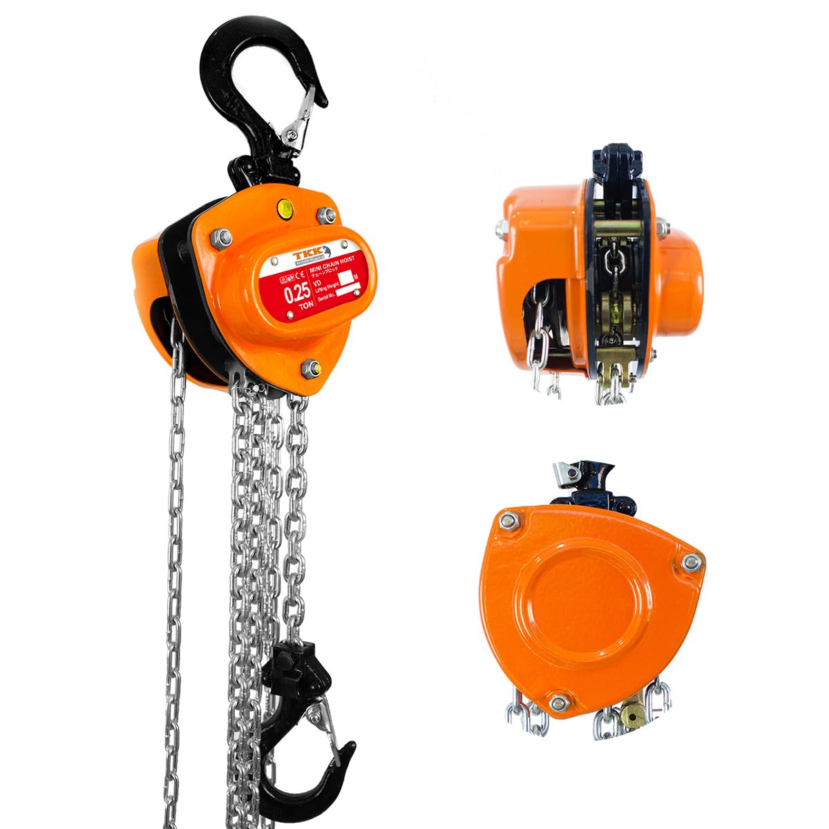 Snapklik.com : TKK 550lbs Chain Hoist 1/4 Ton - 10FT Chain Mini Hand Hoist