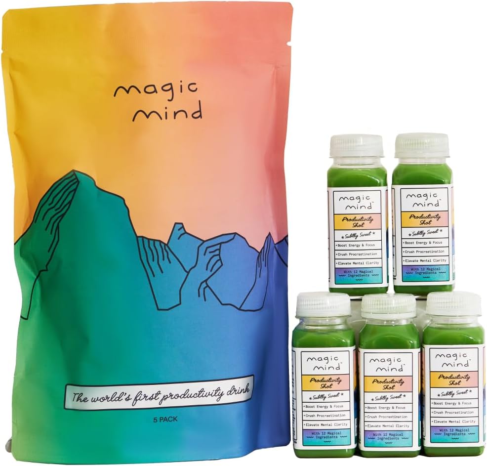 Amazon.com : Magic Mind Focus Energy Drink Shots - No Jitters, Stress Relieving, Ashwagandha ...