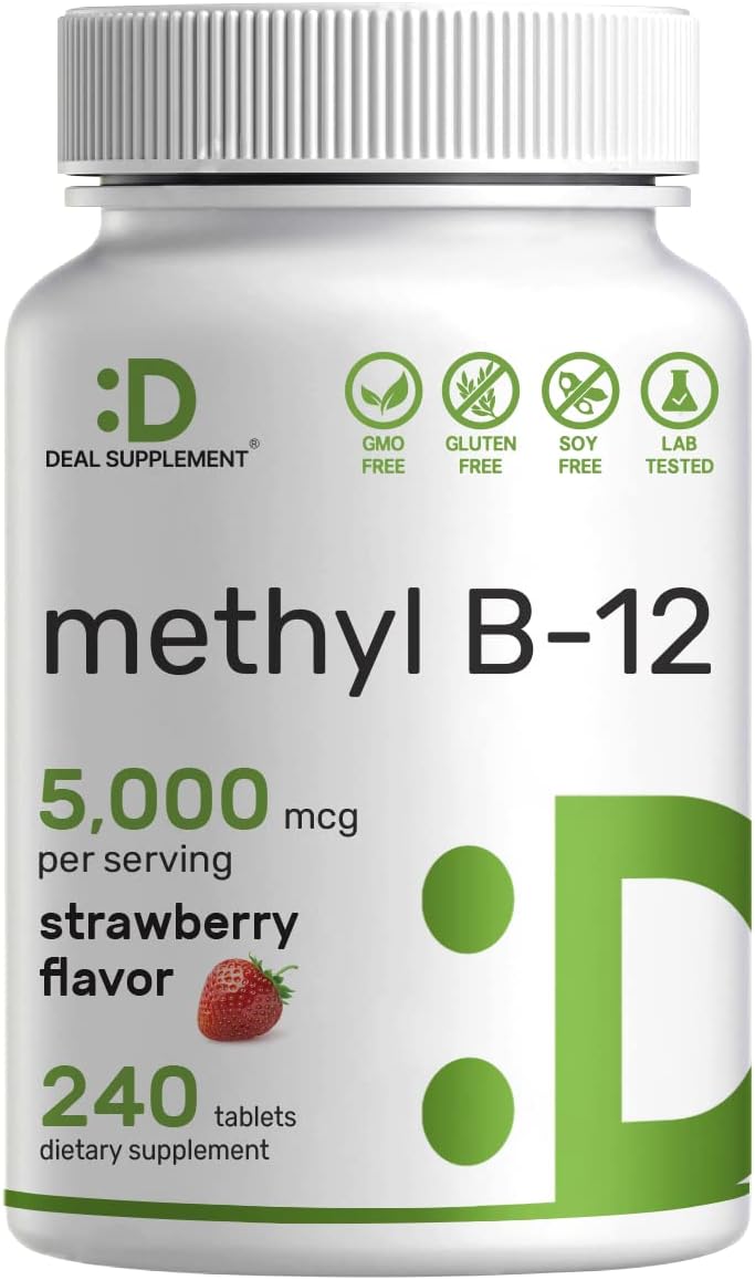 Amazon.com: DEAL SUPPLEMENT Methyl B-12 Vitamins 5000 mcg, 240 Chewable ...