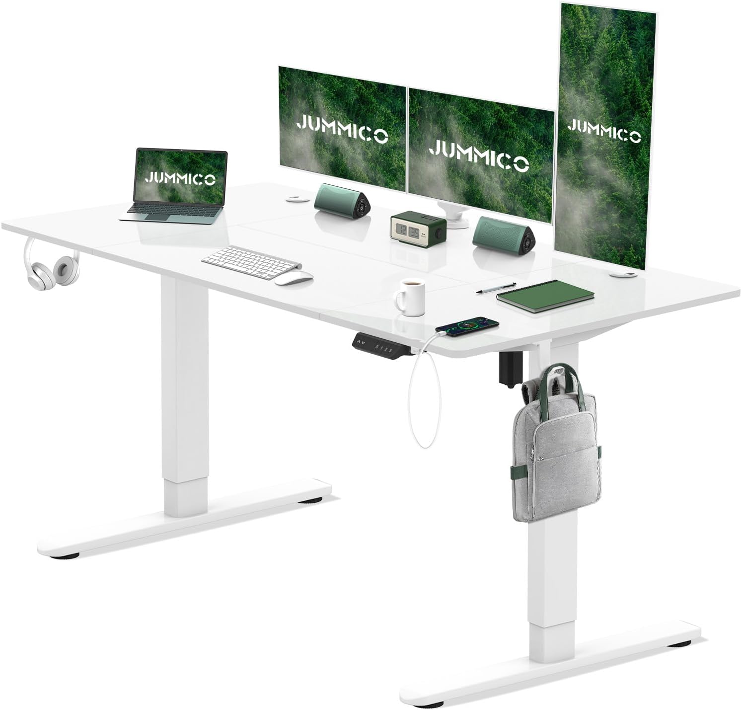JUMMICO Electric Standing Desk 160 * 80cm with TypeC & USB charging ...