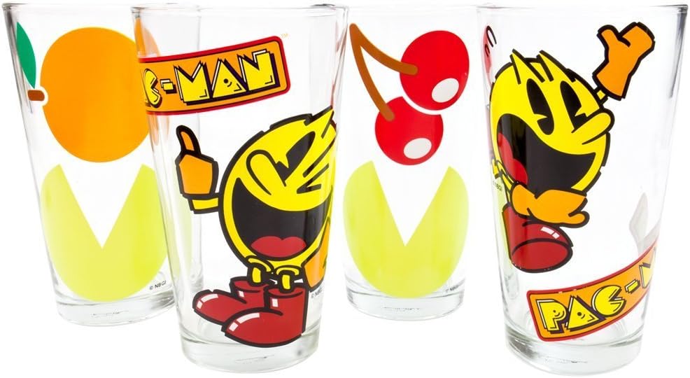 Amazon.com | Pac-man - Group Pint Glass Set: Tumblers: Old Fashioned ...
