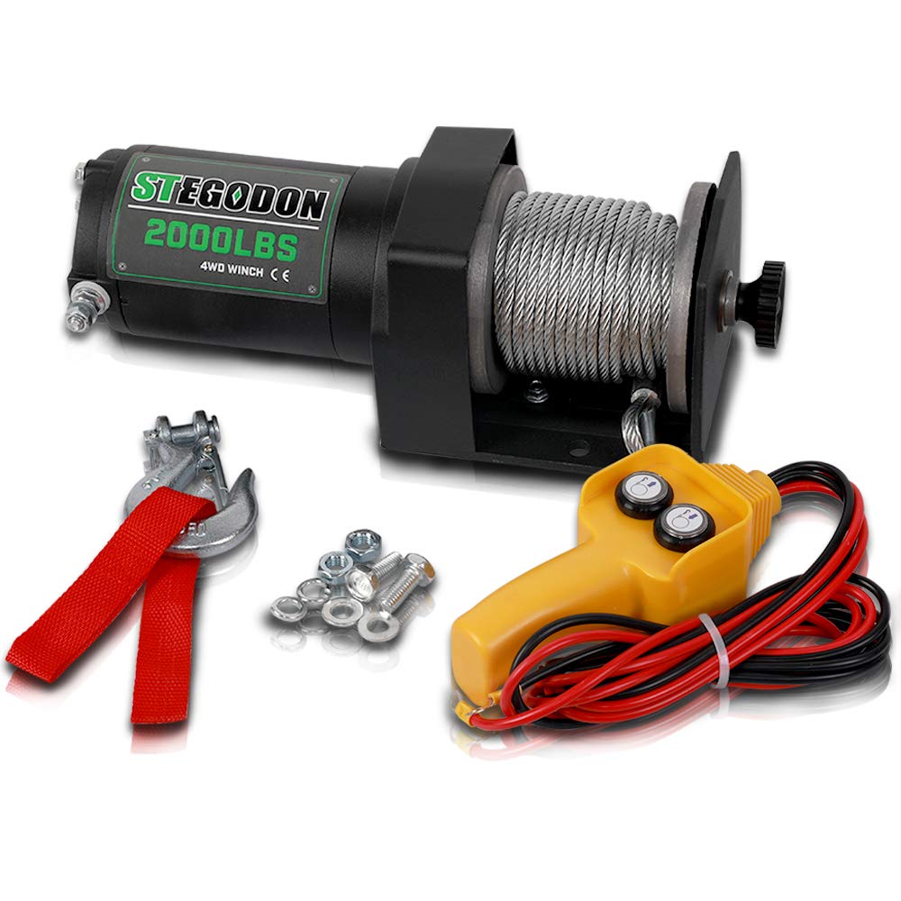 Snapklik.com : STEGODON 2000 Lb Load Capacity Electric Winch,12V Steel ...