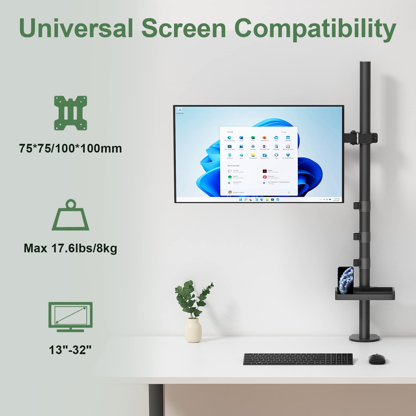 Snapklik.com : UPGRAVITY Single Monitor Arm Desk Mount