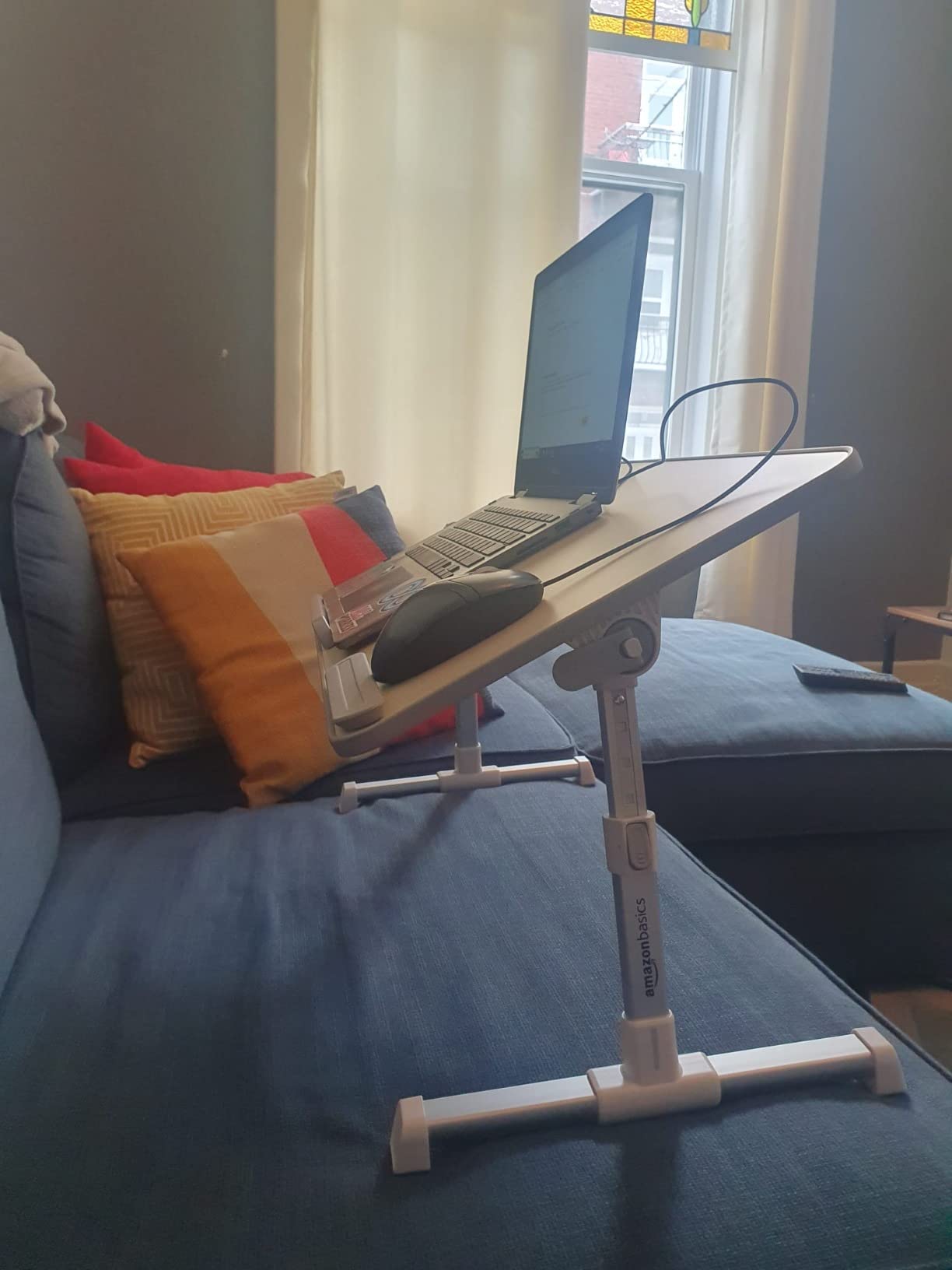 Amazon Basics Adjustable and Portable Laptop Table Desk - Large ...