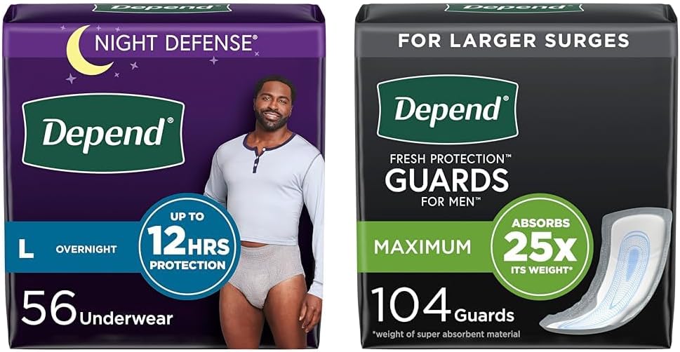 Depend Night Defense Adult Incontinence Underwear for Men & Adult ...