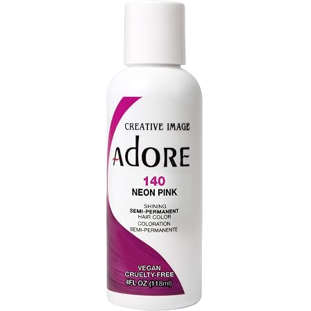Amazon.com : Adore Semi-Permanent Haircolor #140 Neon Pink 4 Ounce ...