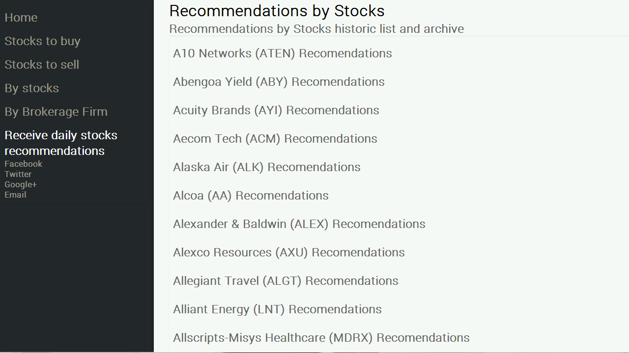 Stock Recommendations webapp - App on Amazon Appstore