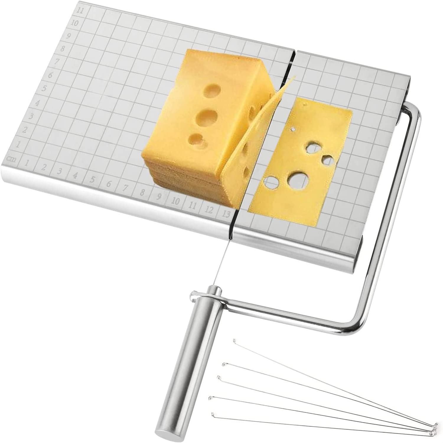 RRMMAN Cheese Slicer,Cheese Slicer Cutter Board,Stainless Steel Cheese ...