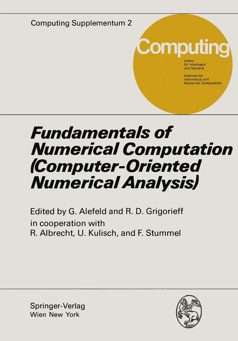 Fundamentals Of Numerical Computation Computer Oriented Numerical