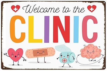Amazon.com: Durable Metal Sign - 8"x12" Welcome to The Clinic Sign ...