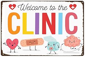 Amazon.com: Durable Metal Sign - 8"x12" Welcome to The Clinic Sign ...