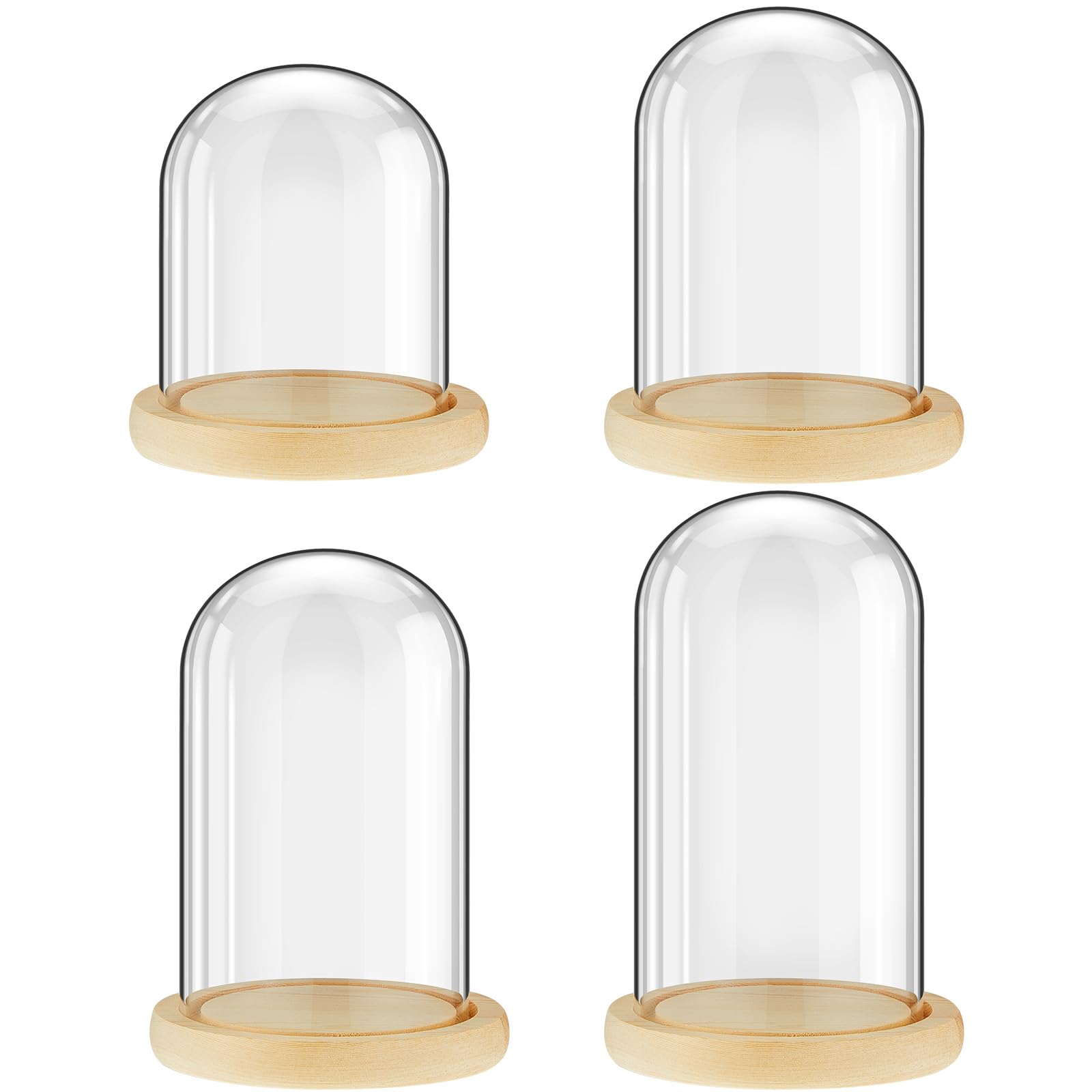 Amazon.com: Suclain 4 Pcs Glass Display Dome Cloche Clear Dome Cloche ...