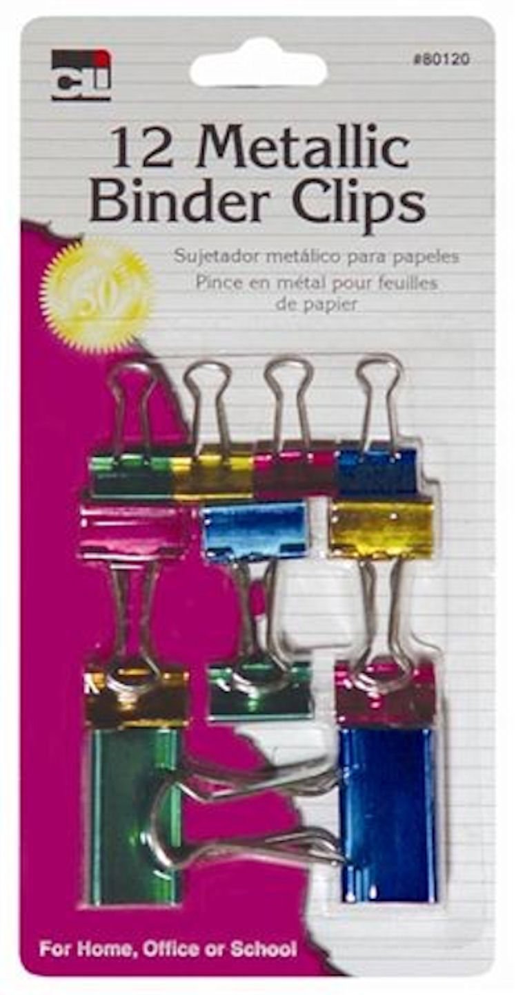 Amazon.com : Charles Leonard Binder Clips, Metallic, Assorted Colors ...