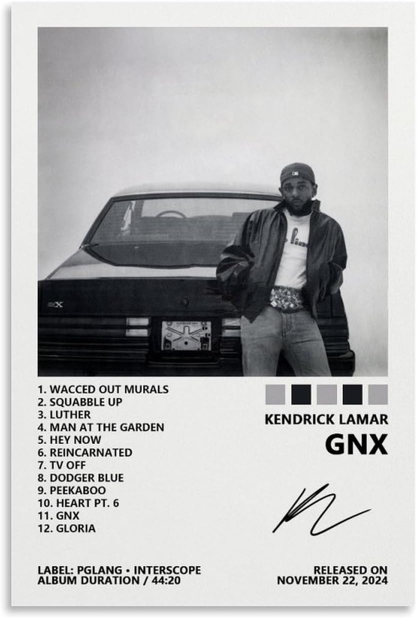 Amazon.com: MODIZAWD Kendrick Poster Lamar GNX Music Album Cover Posters for Room Canvas Wall ...